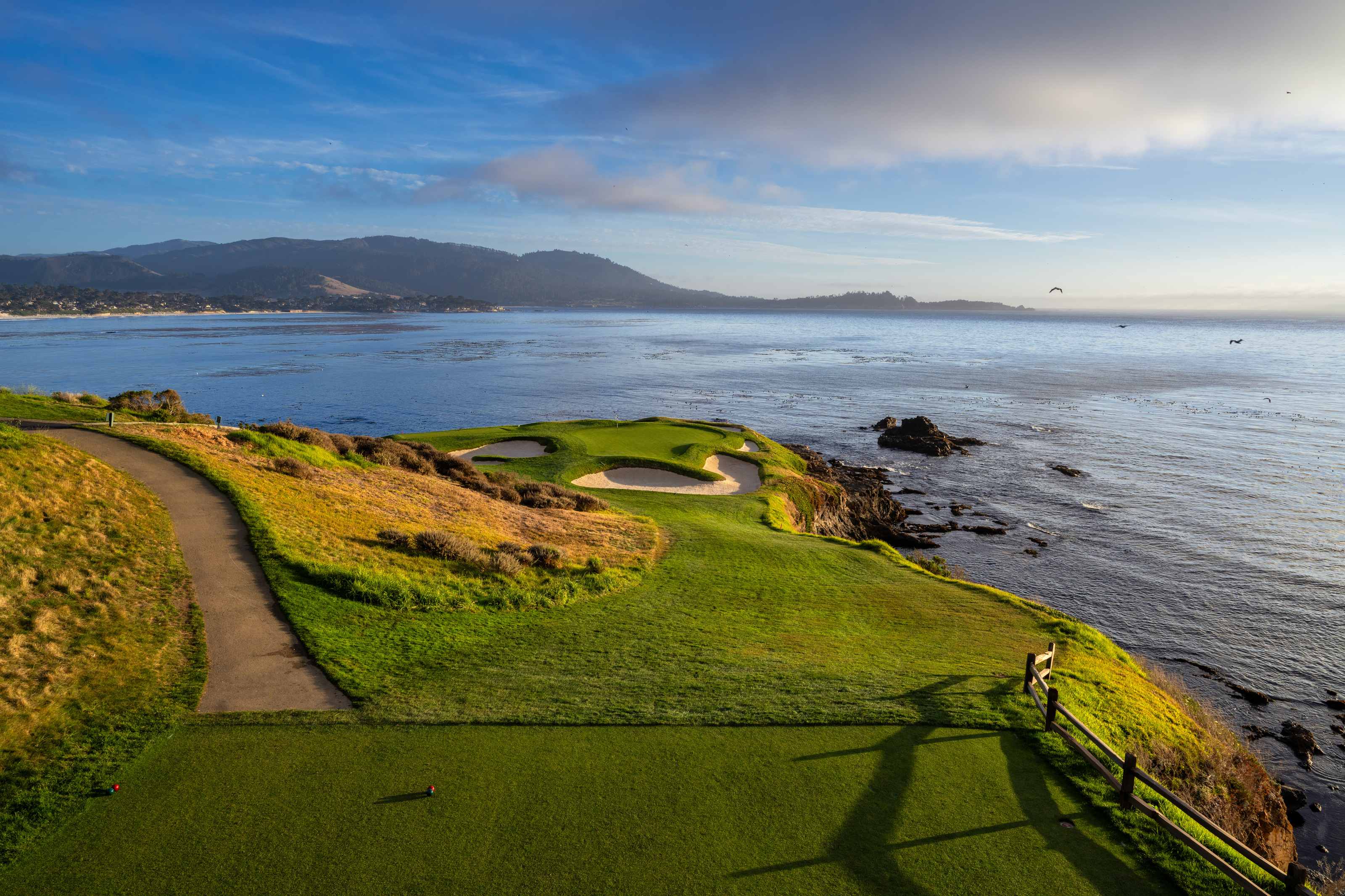 Pebble Beach 7th Hole With Calm Ocean Wall Mural - Murals Your Way
