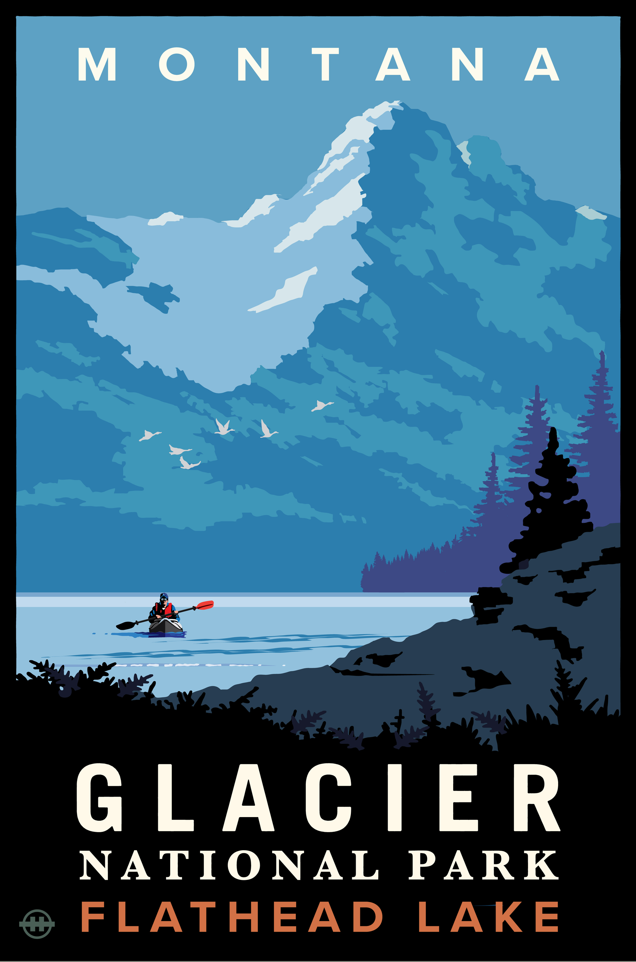 Glacier National Park Flathead Lake Wall Mural - Murals Your Way